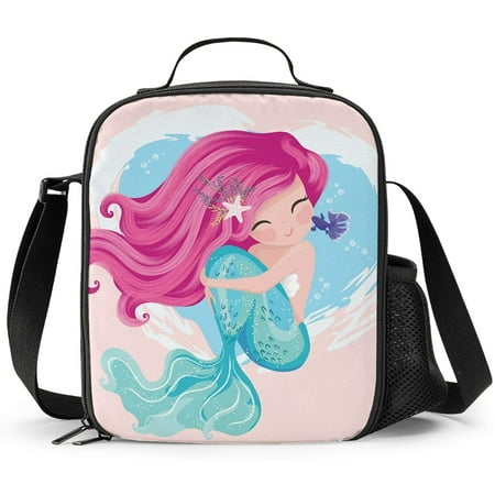 Mermaid Lunch Box - Insulated Lunch Box for Kids Girl on the Beach ...