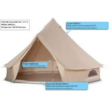 EQCOTWEA Cotton Canvas Tent Large Camping Tent 16ft for 8-10 Persons ...