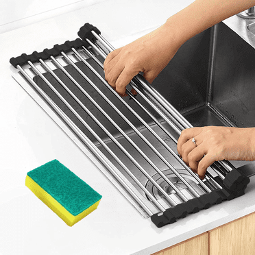 Better Houseware 1423/W White Adjustable Over-the-Sink Dish Drainer ...