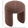 Meridian Furniture Bowen Brown Faux Shearling Teddy Fabric Ottoman ...