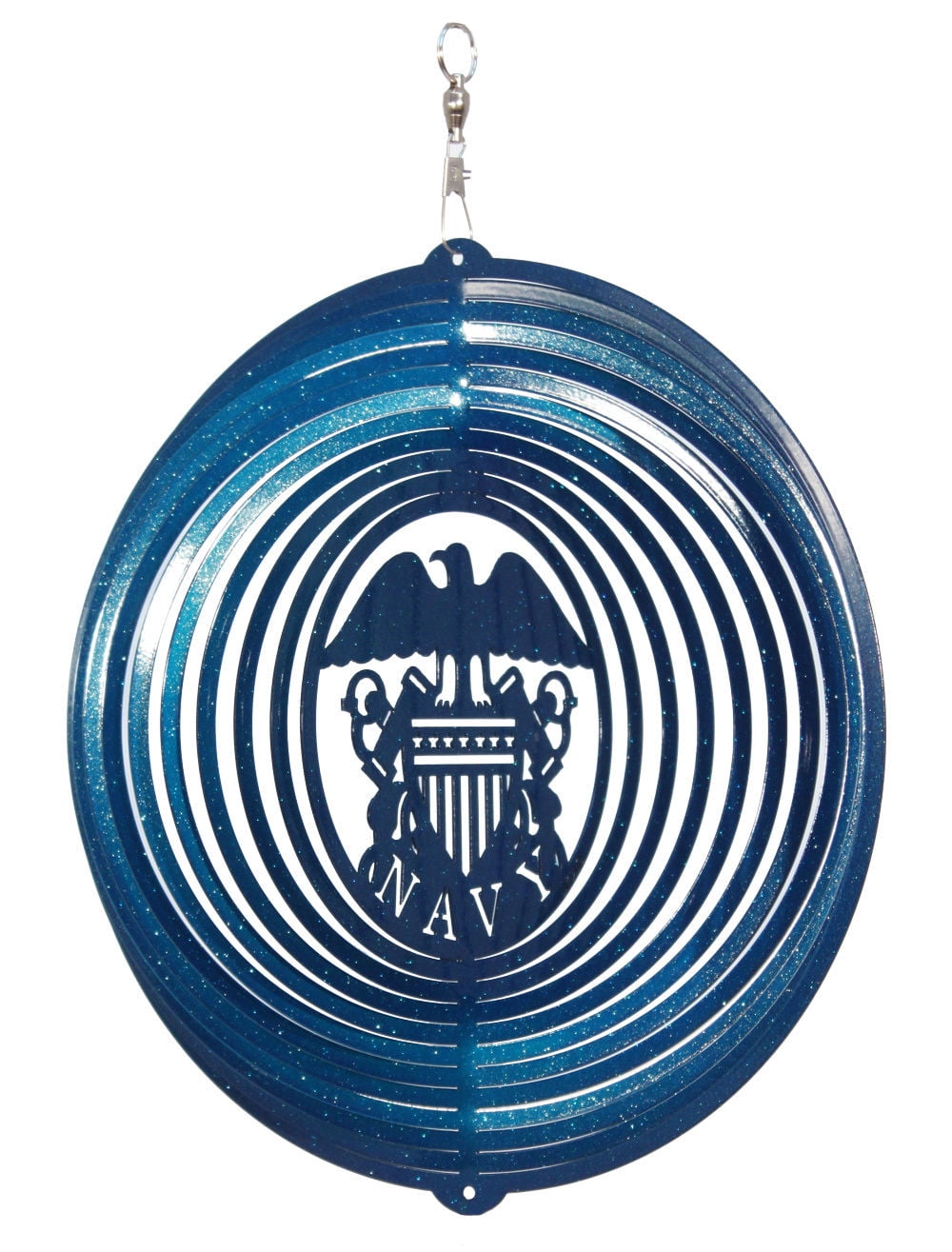SWEN Products US MILITARY NAVY CIRCLE Swirly Metal Wind Spinner ...