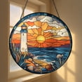 Coastal Lighthouse Glass Style Suncatcher – Decorative Window Decor ...