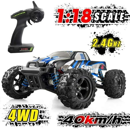 Remote Control Car 1:18 Scale 2.4Ghz Radio 4WD Fast 30+ MPH RC Terrain ...