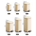 Stainless Steel Step Trash Can, Round Metal Garbage Bin with Foot Pedal ...