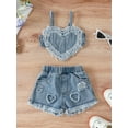 Wassery 2Pcs Baby Girls Summer Outfits 3 6 9 12 18 24 Months Infant Girls Denim Shorts Set ...