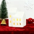 LED Ceramic Christmas Village House Set, White Porcelain Mini Lighted ...