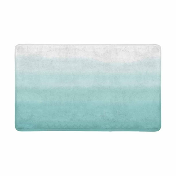 MKHERT Abstract Turquoise Green Ombre Gradient Watercolor Doormat Rug ...