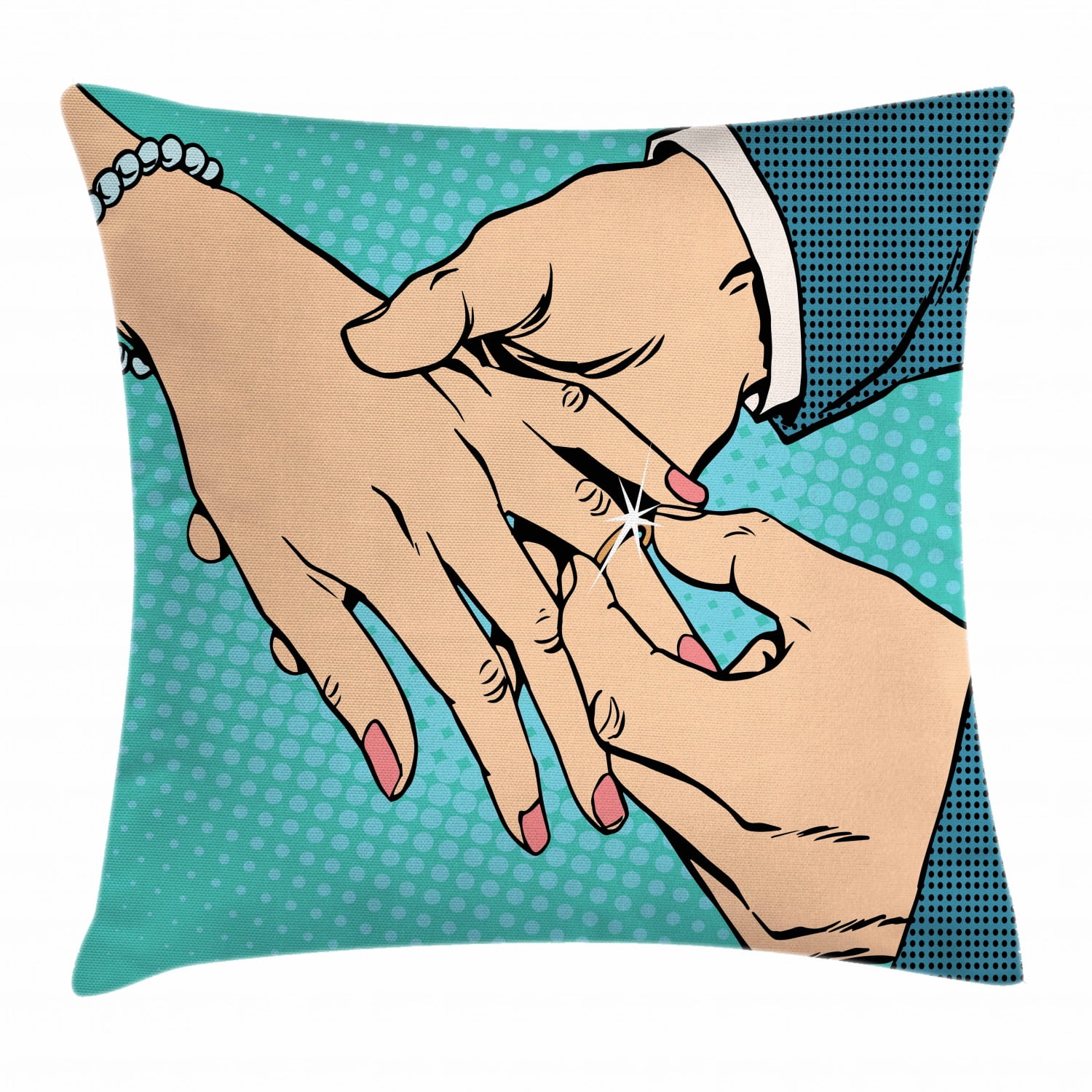 Engagement Party Throw Pillow Cushion Cover, Pop Art Movement Inspired ...