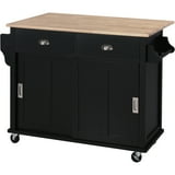 Harper & Bright Designs Wood Kitchen Cart with Drop-Leaf Countertop ...