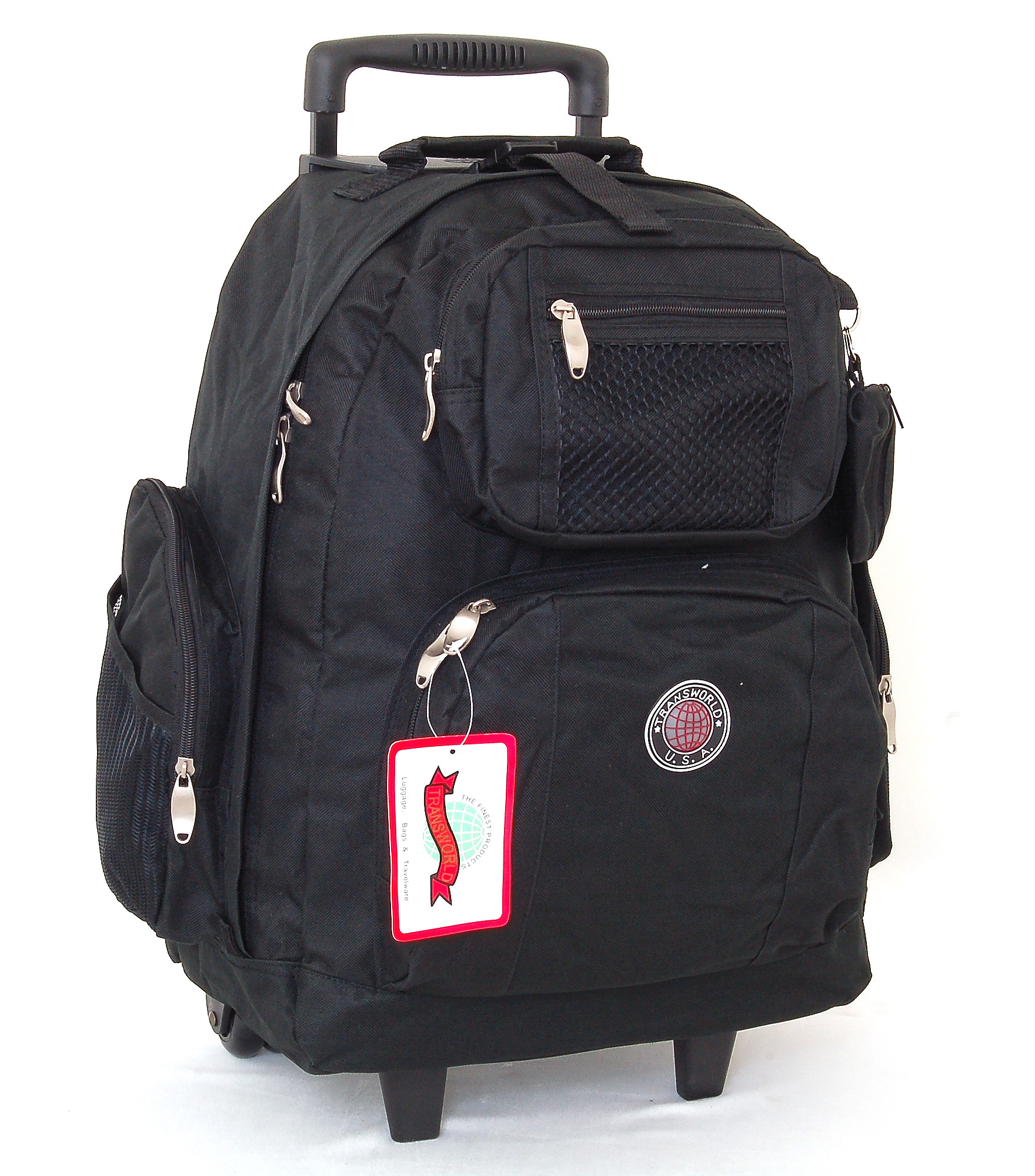 TW 18 Wheeled Backpack Roomy Rolling Book Bag W Handle Carry On TW 18 Wheeled Backpack Roomy Rolling Book Bag W Handle Carry On