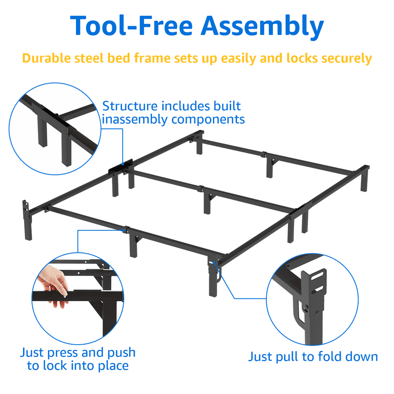 Mainstays Ardent Queen 7 Bed Frame adult Easy to Assemble. No Tools Needed