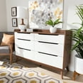 Free Shipping! Bartel Modern White and Walnut Wood 6-Drawer Storage ...