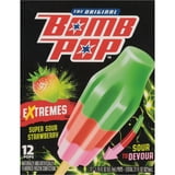 Bomb Pop Extremes Super Sour Strawberry Freeze Ice Pops, Frozen Freezer ...
