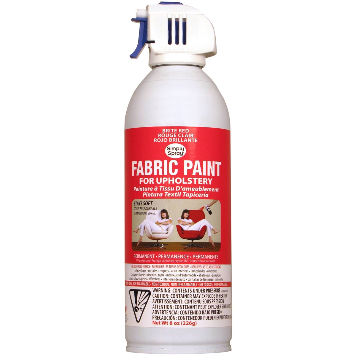 Upholstery Spray Fabric Paint 8oz-Brite Red - Walmart.com