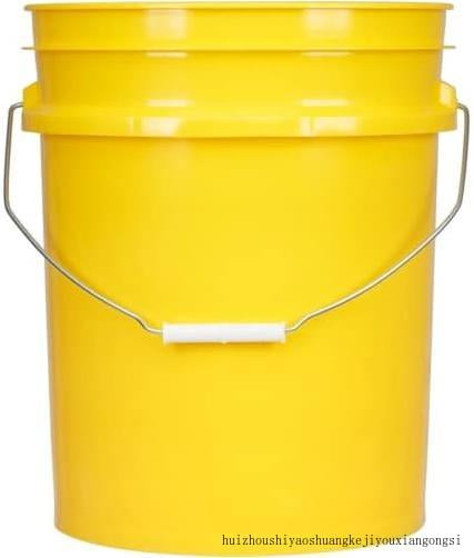 5 gallon yellow plastic bucket - durable 90 mil all purpose pail - food ...