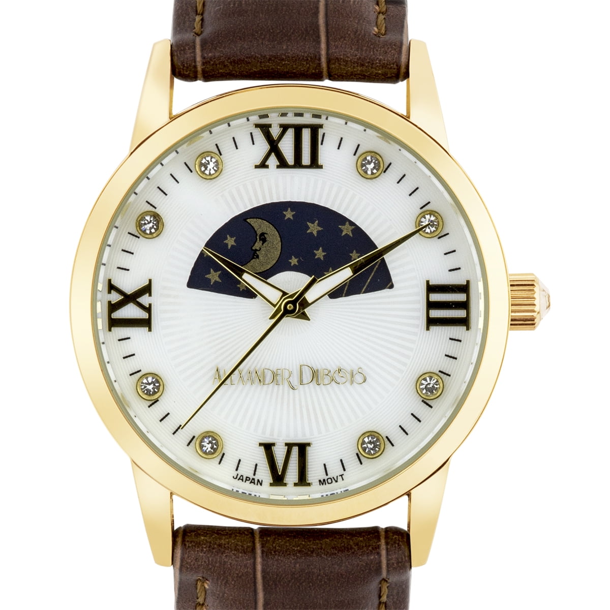 Lumieres Ladies Watch Sun & Moon Dial 37mm Stainless Steel Case ...