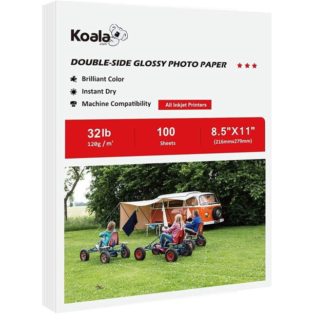 100 Sheets Koala Photo Paper 8.5x11 Double Sided Glossy 32lb 120gsm ...