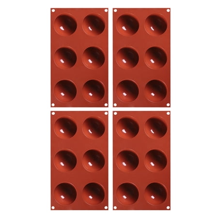 eccomum 4PCS 6 Holes Silicone Mold Hemispherical Baking Mold Round ...