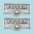 2 Switch Plate Tags FOYER Name Signs Labels Chrome Brass Traditional ...