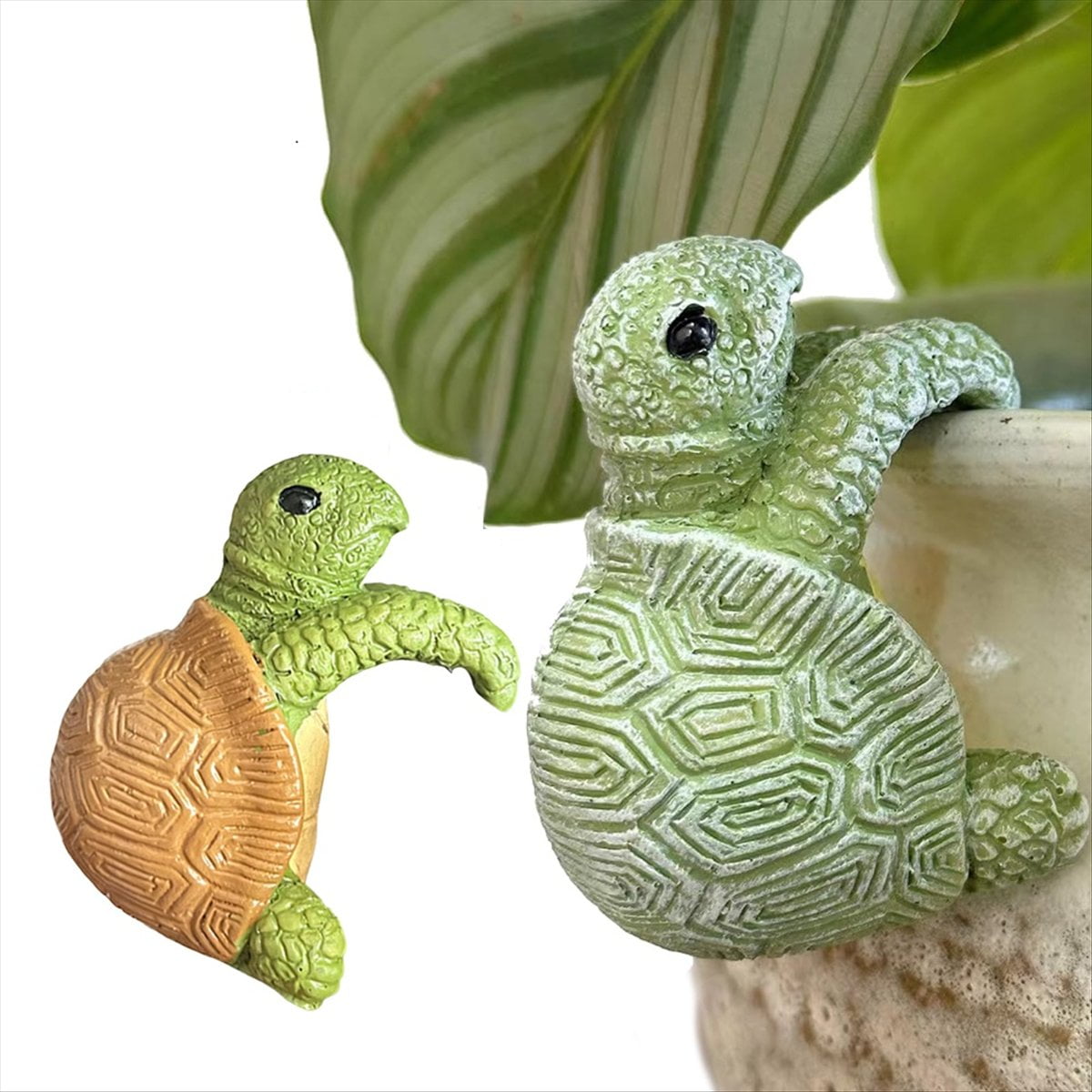 2 Figuras de Tortuga para Maceta, Decoración Colgante de Resina ...