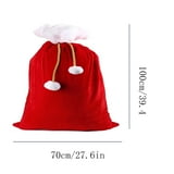 Red Velvet Santa Bag, Large Santa Bags with Drawstring Santa for ...