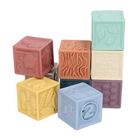 Baby Blocks Toy, Chewing Educational Infant Squeeze Stacking Blocks ...