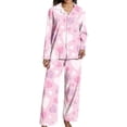 Aellinatey Women's Valentine's Day Pajama Set: Satin Heart Print Button ...