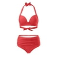 New Split Swimsuit Womens Fashion Sexy Gather Chest Bikini Short