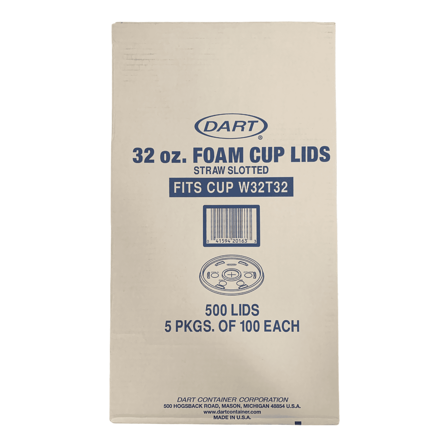 DART Foam Cup Lids, Straw Slotted, 32oz (500 Count) - Walmart.com ...
