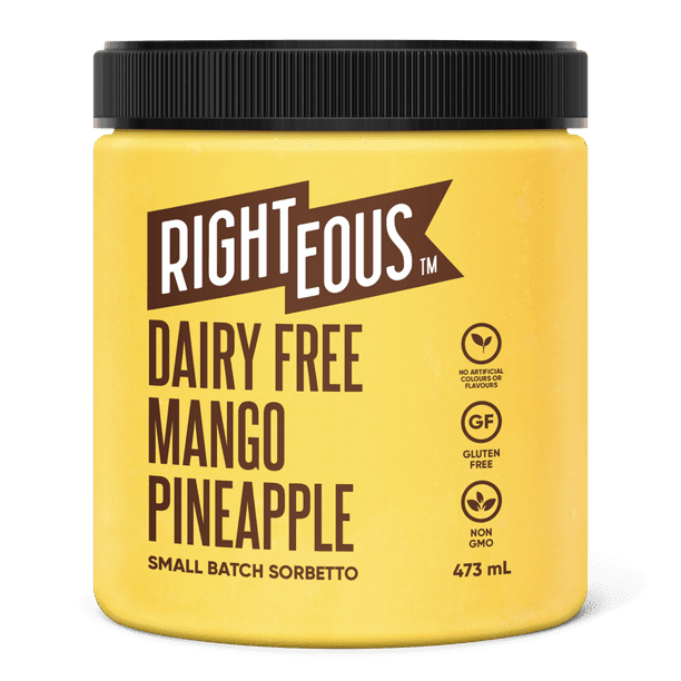 RIGHTEOUS GELATO DAIRY FREE MANGO PINEAPPLE SORBETTO, RIGHTEOUS GELATO ...