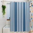 Blue White Stripes Shower Curtains for Bathroom, Lines Modern Vertical ...