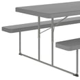 Flash Furniture 6 Foot Granite Gray Indoor-Outdoor Picnic Table ...