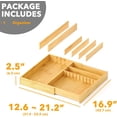 2.5-inch high bamboo silverware drawer organizer with labels, kitchen ...