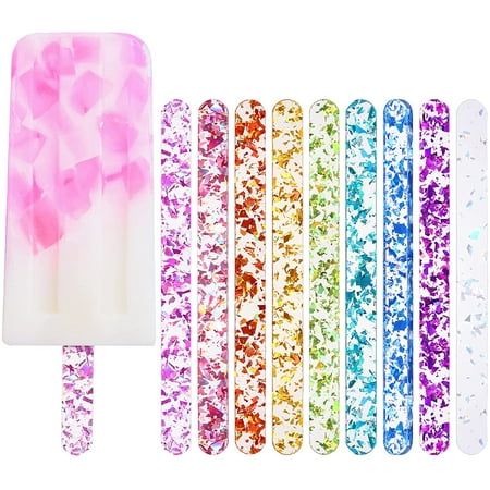 50 Pieces Acrylic Cakesicle Popsicle Sticks Reusable Ice Cream Sticks ...