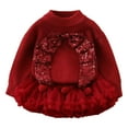 HUANBAI Girls' Sweater Protruding Skirt Little Girl's Handmade Knitted ...