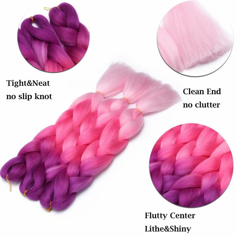 Pink Purple Box Braids