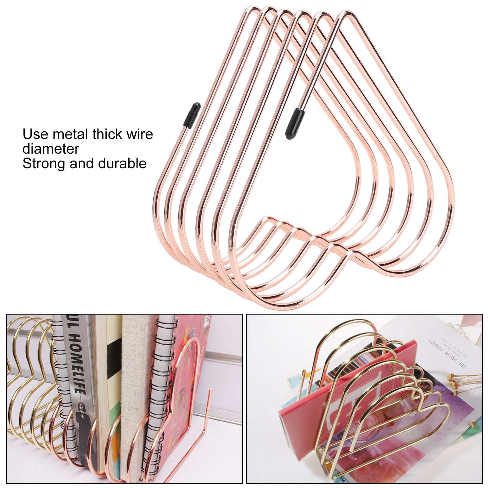 Magazine Holder File Folders Metal 5 Slot Desk Organizer Rack, for ...