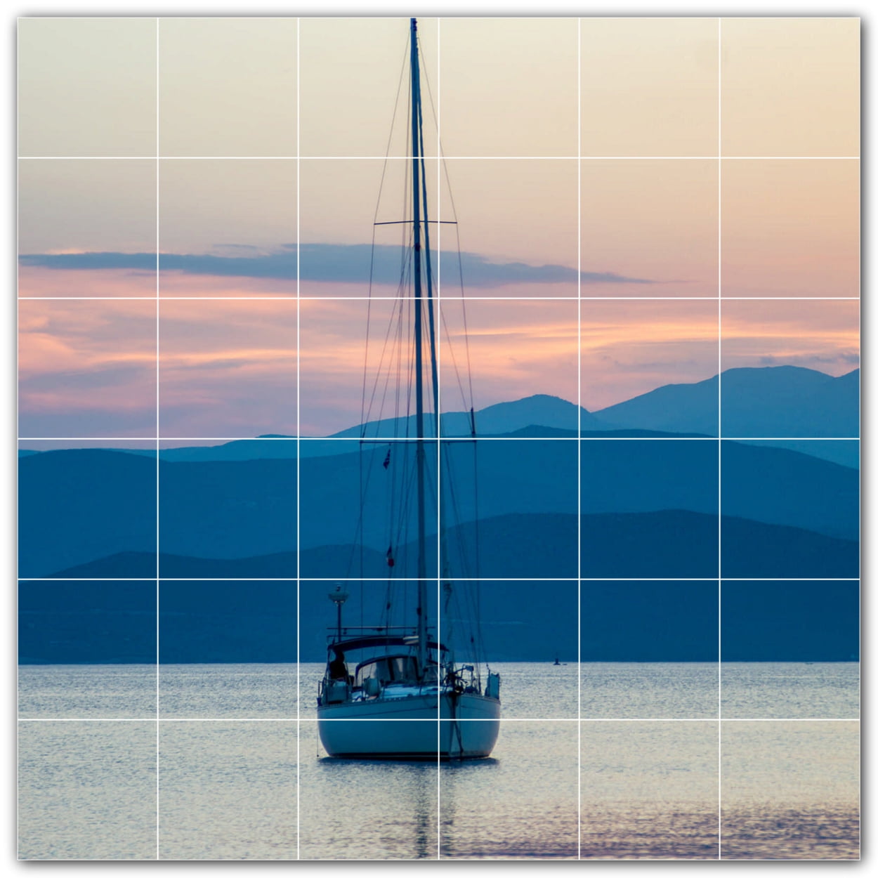 Picture-Tiles.com: Boat Ceramic Tile Wall Mural WAL500243-66XL. 72"W x ...