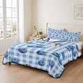 3 Pieces King Quilt Set,Summer Fruit Blueberries Pattern Soft Bedding ...