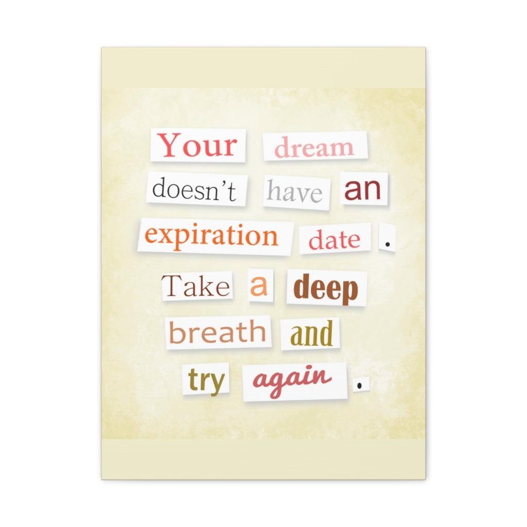 Inspirational Wall Art Dream Doesn't Have Expiration Motivation Wall ...