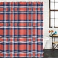 Orange Blue Waterproof Fabric Shower Curtain,British Style Buffalo ...