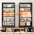 Hanyu 5-Tier Bookcase and Bookshelf,71" Tall Black Metal Bookcase with ...