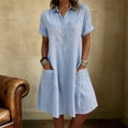 Atogsazn Women's Casual Button Mini Dress Flowy Short Sleeve Loose Fit ...