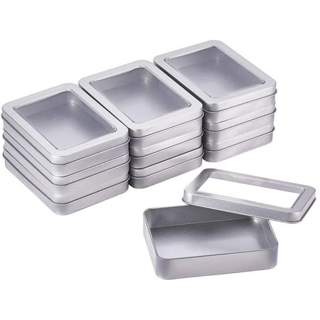 ALmi 10 Pack 4.5x3.5" Rectangle Metal Tin Cans Platinum Tin-plated Box ...