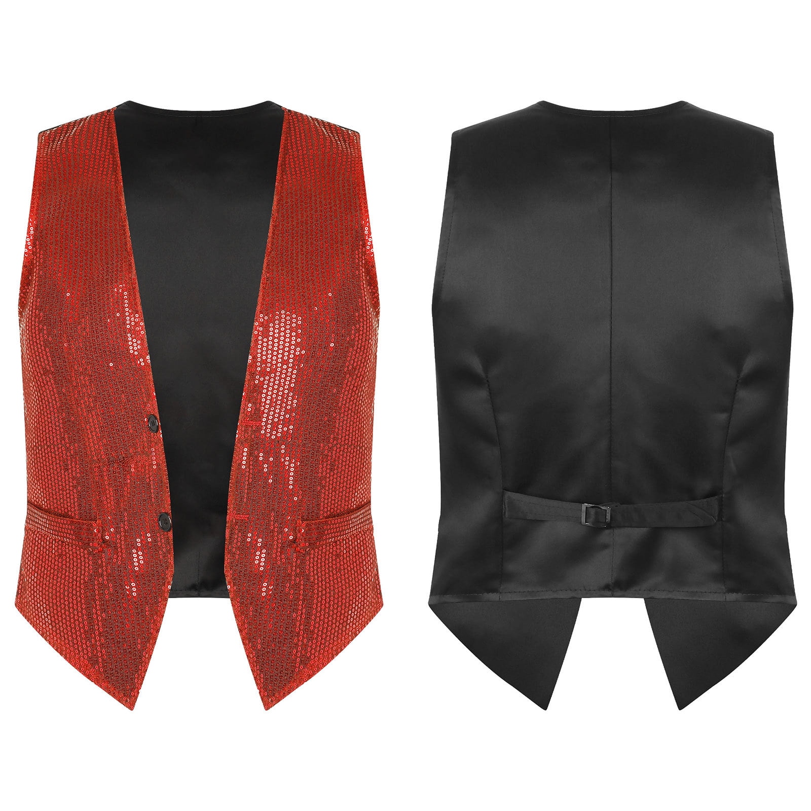 renvena Men Shiny Sequins Waistcoat Sparkly Jazz Hip Hop Disco Dance ...