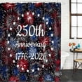 250 Anniversary USA Flag Waterproof Shower Curtains Set - Small Shower ...