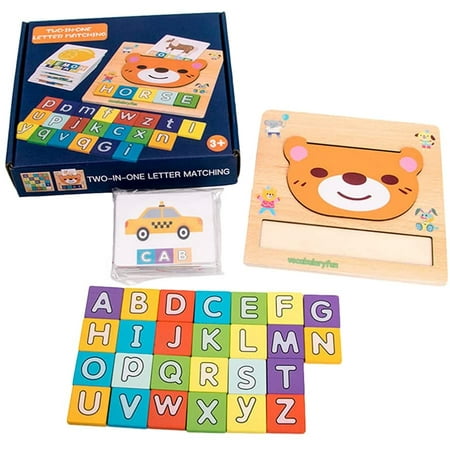 CPDD Wooden Alphabet Puzzle Animal Matching Puzzle Game ABC Spelling ...