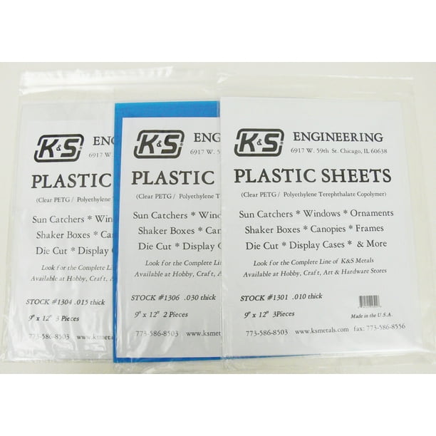 K&S Engineering Plastic Sheet, 0.010in x 9in x 12in, 2/Pkg. - Walmart.com