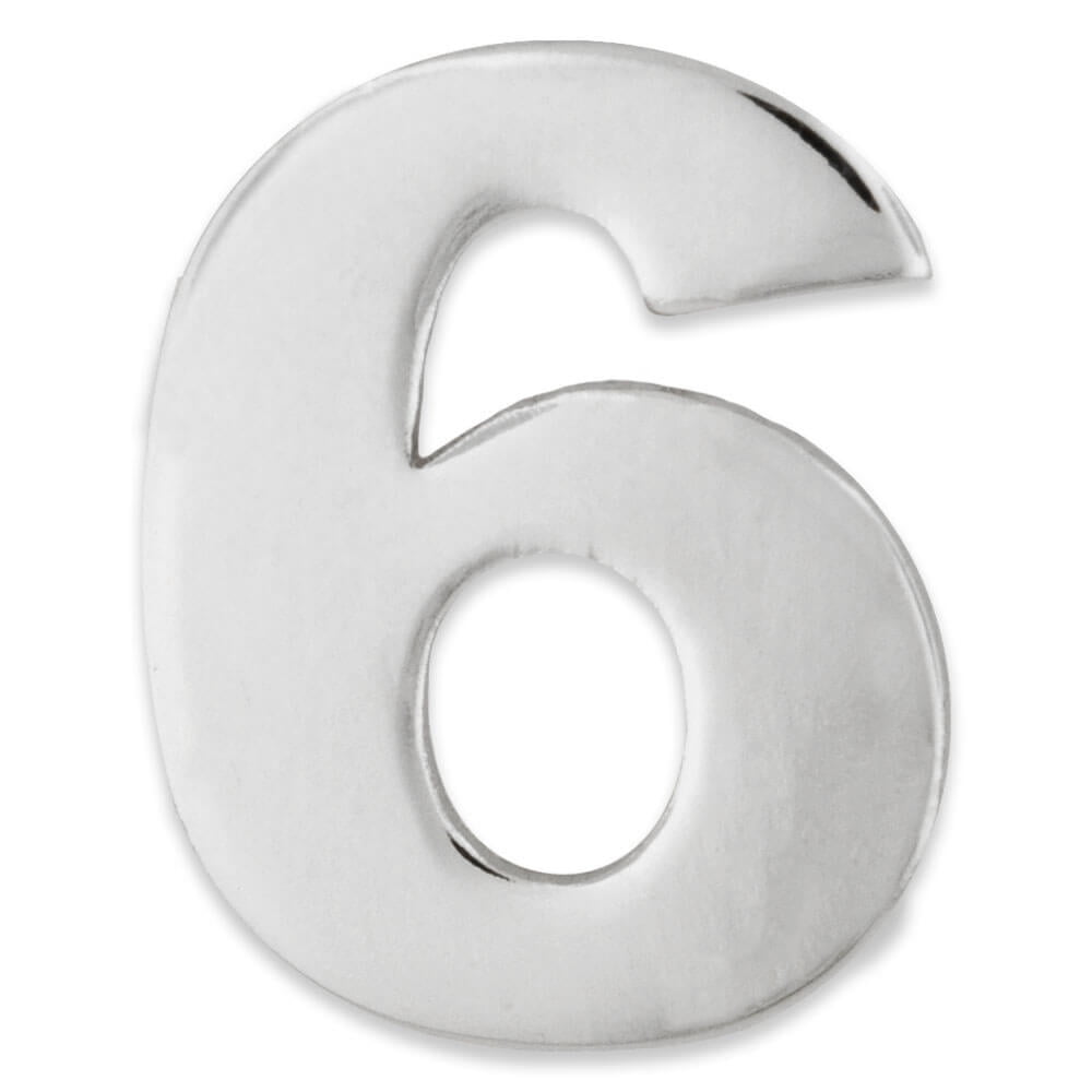 PinMart's Silver Number 6 Six Lapel Pin - Walmart.com