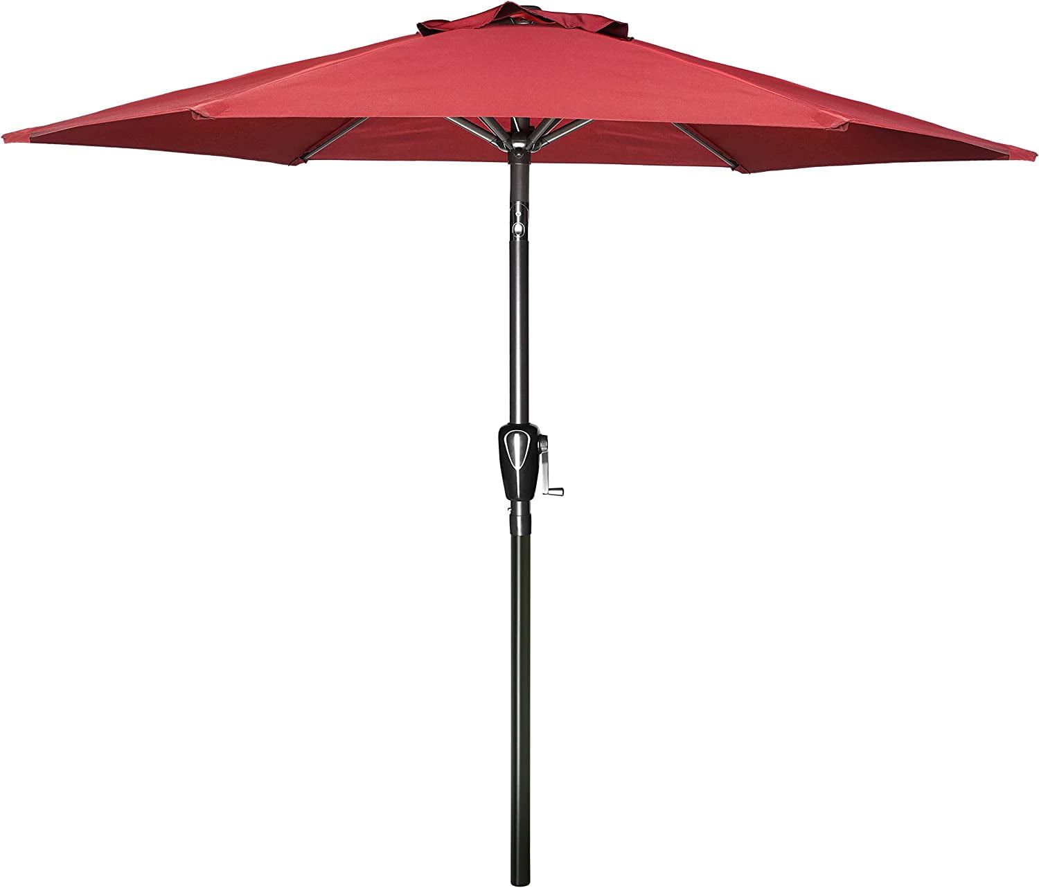 Outdoor 9' Solid Round Crank Premium Patio Umbrella with Push Button ...